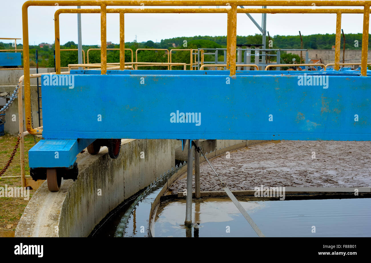 Activated sludge tank at a wastewater treatment plant Stock Photo - Alamy