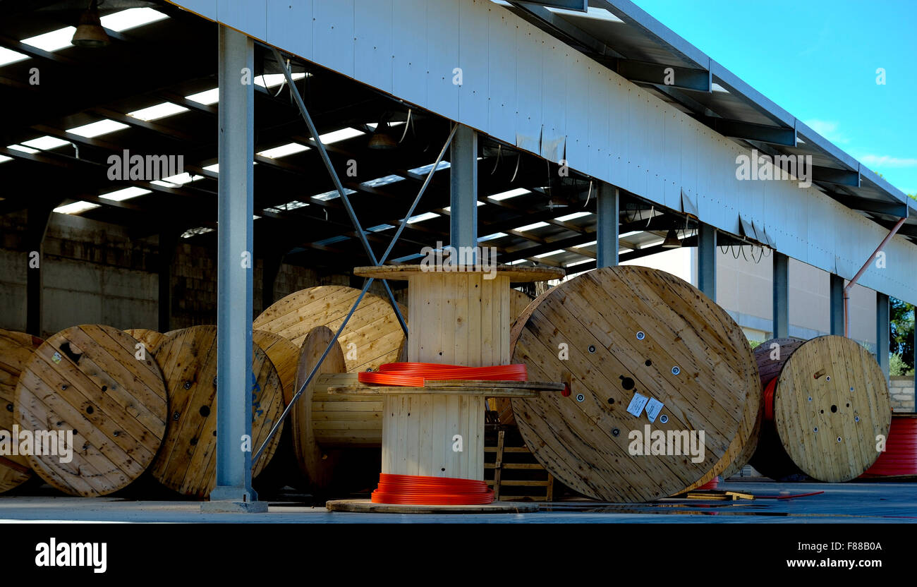 Cable spools hi-res stock photography and images - Alamy