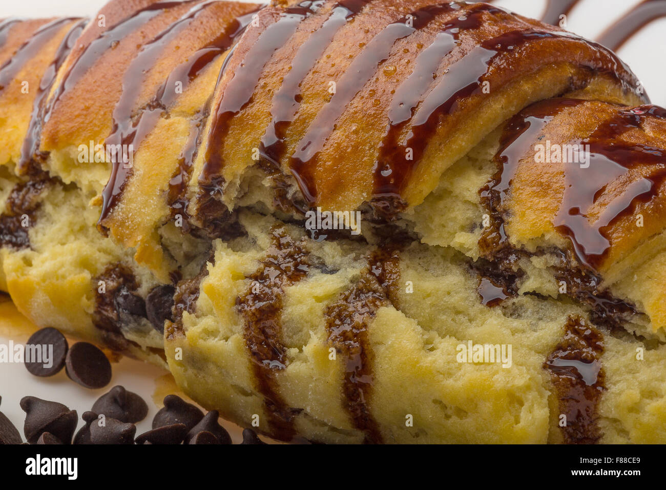 Fresh Croissant with chocolate topping Stock Photo - Alamy