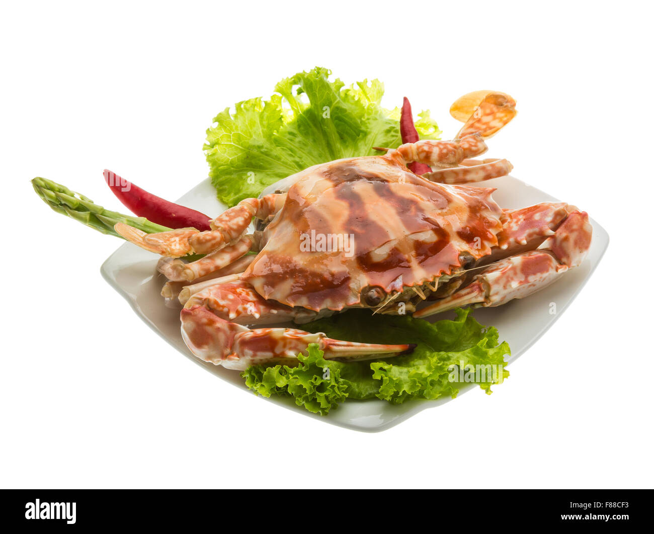 Red crab isolated on white Stock Photo - Alamy