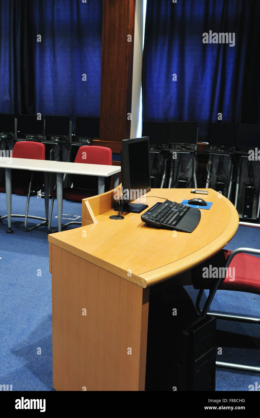 video conference room with chairs and big board projector canvas and ...