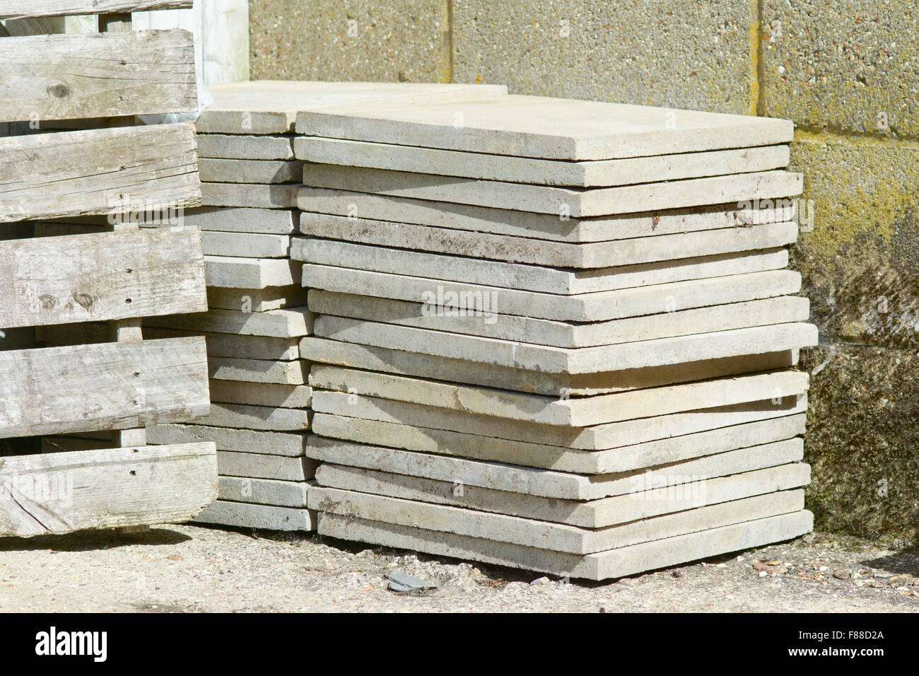 Stack of concrete paving slabs Stock Photo - Alamy