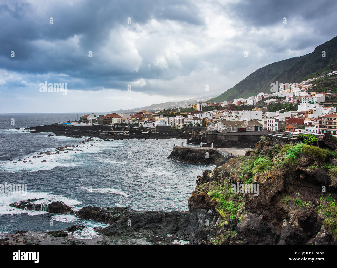 Tenerife, Spain. 01st Dec, 2015. A small town on the northern coast of ...
