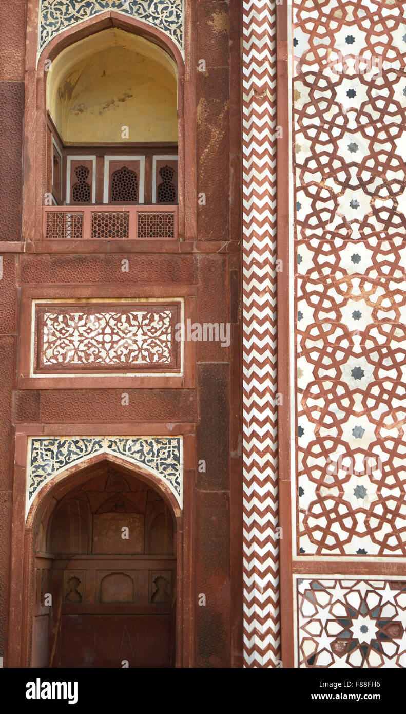 A Carved sandstone window Stock Photo - Alamy