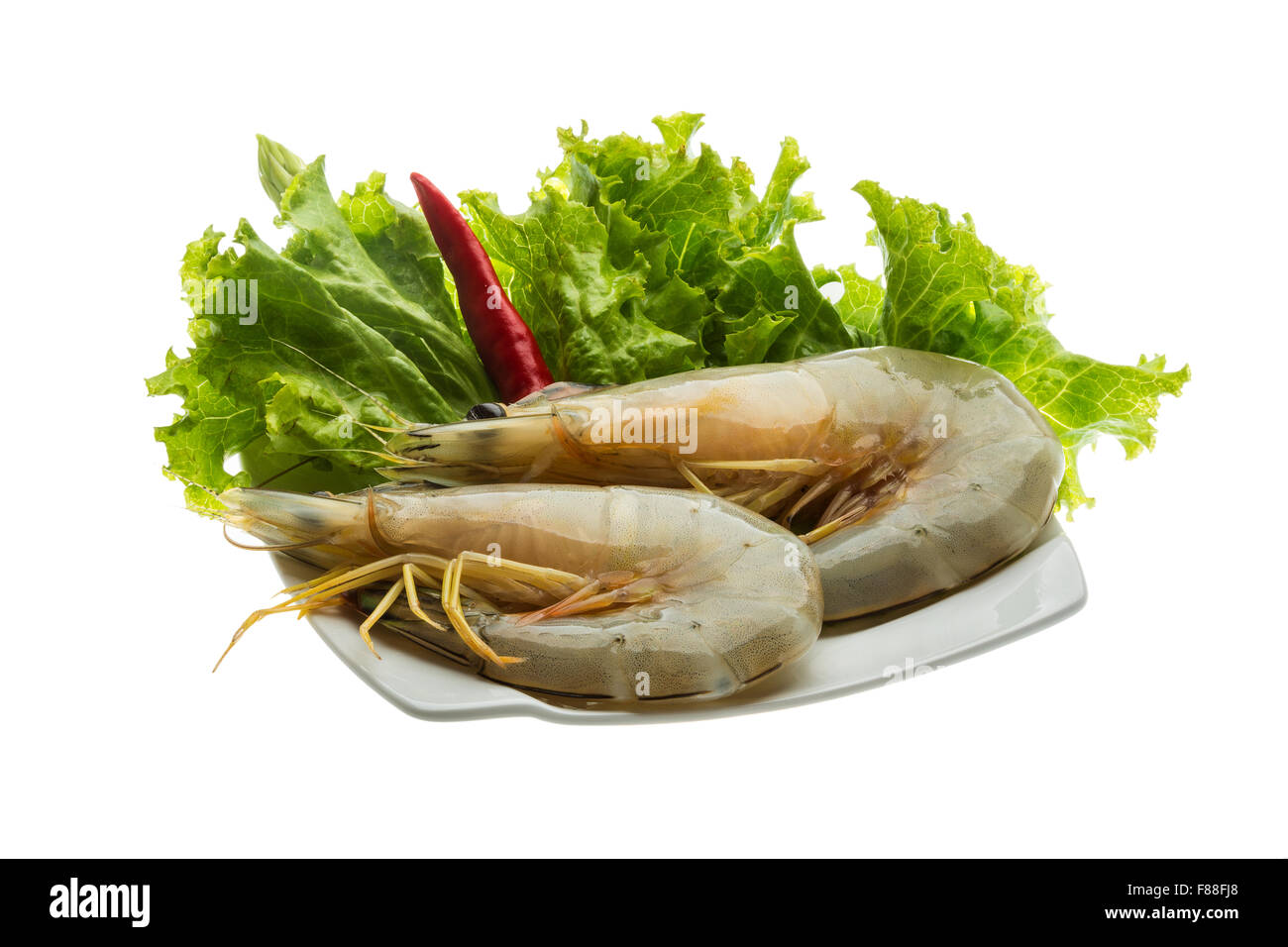 Raw Tiger prawn ready for cooking Stock Photo - Alamy