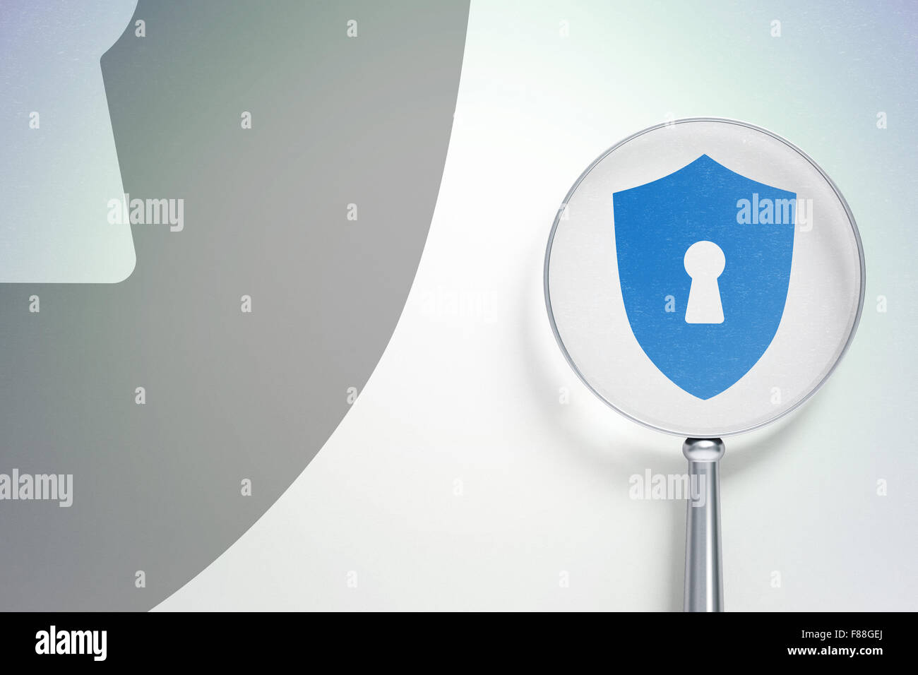 Privacy concept: Shield With Keyhole with optical glass on digital ...