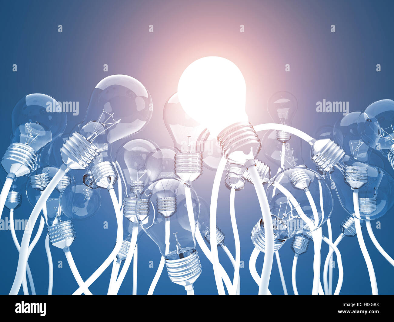 3d light bulb background image Stock Photo - Alamy