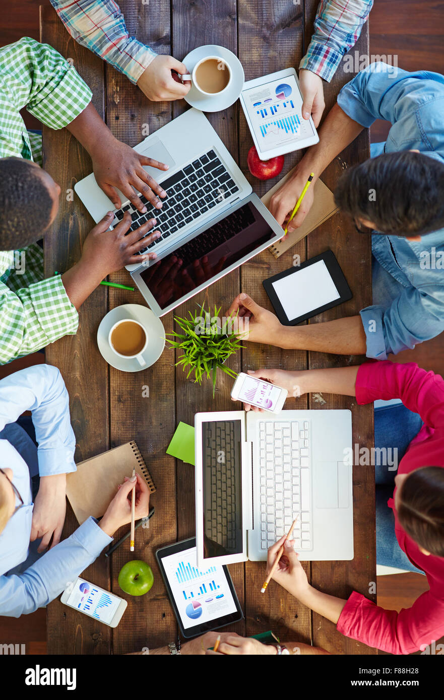 Group of business people working with computers Stock Photo - Alamy
