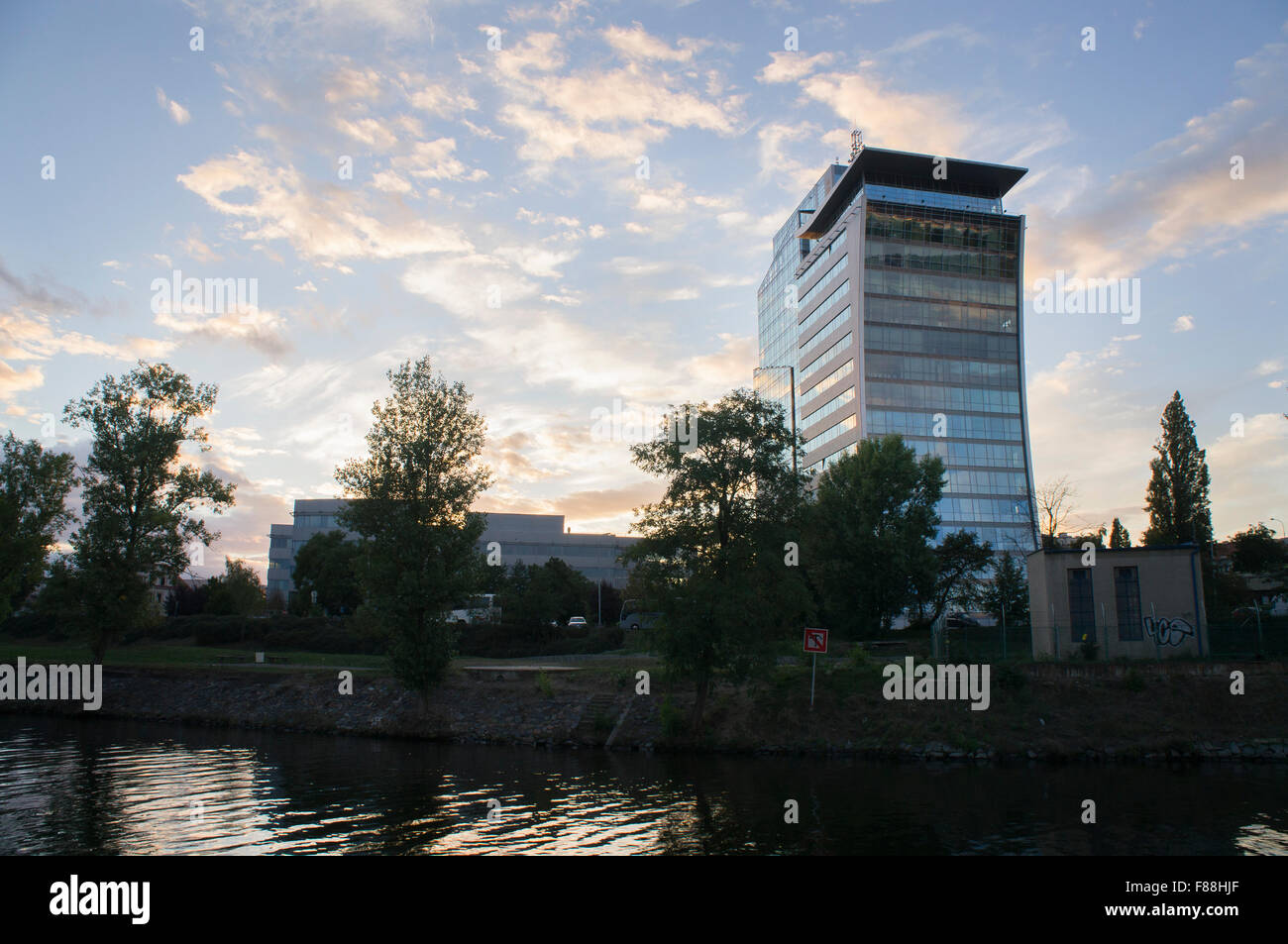 Prague Holesovice, Lighthouse Tower, Vltava River Stock Photo - Alamy
