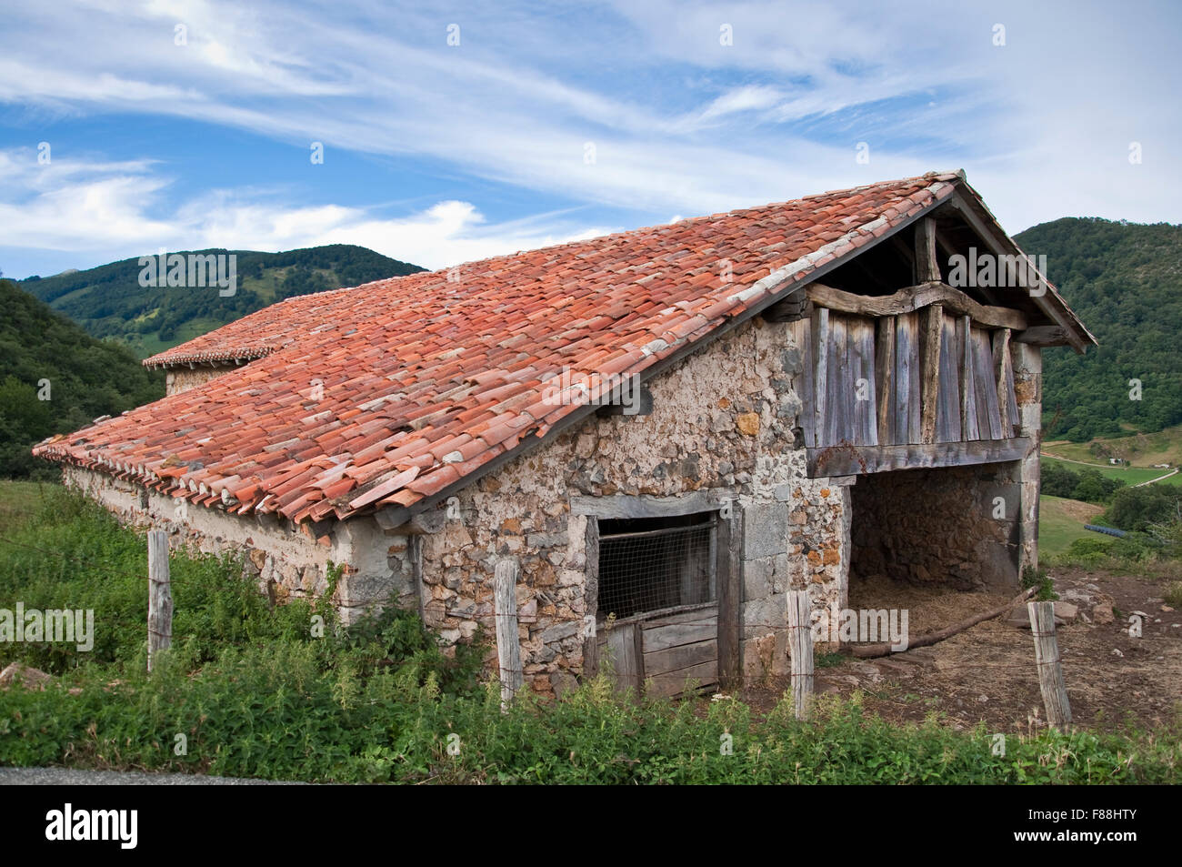 Traditional stable in Navarra countryside, Spain Stock Photo - Alamy