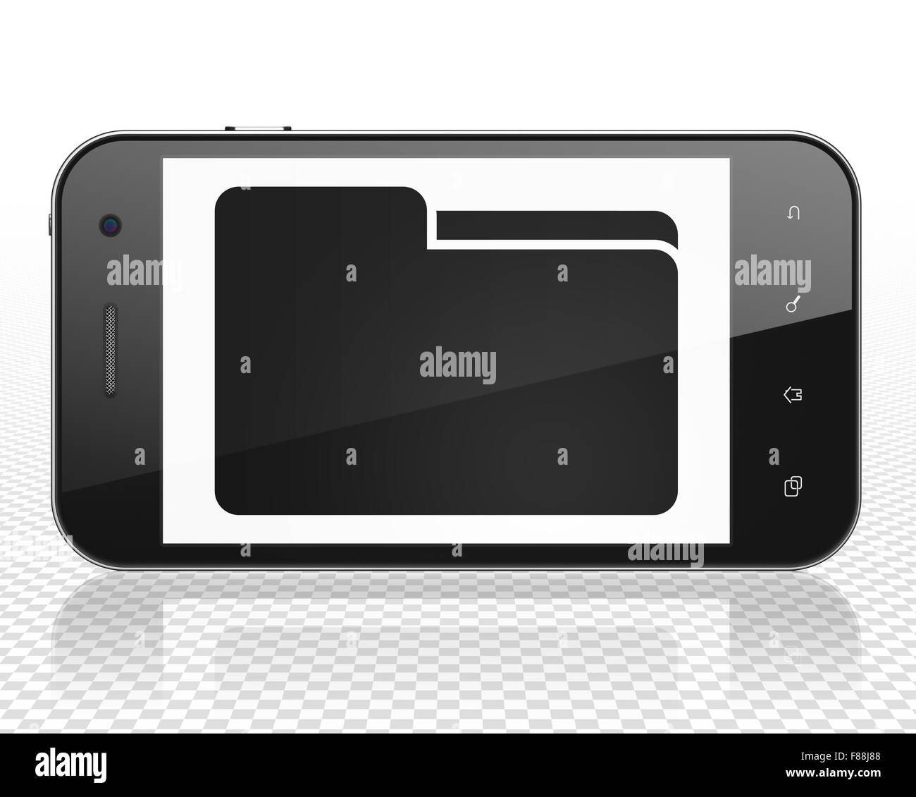Finance concept: Smartphone with Folder on display Stock Photo - Alamy