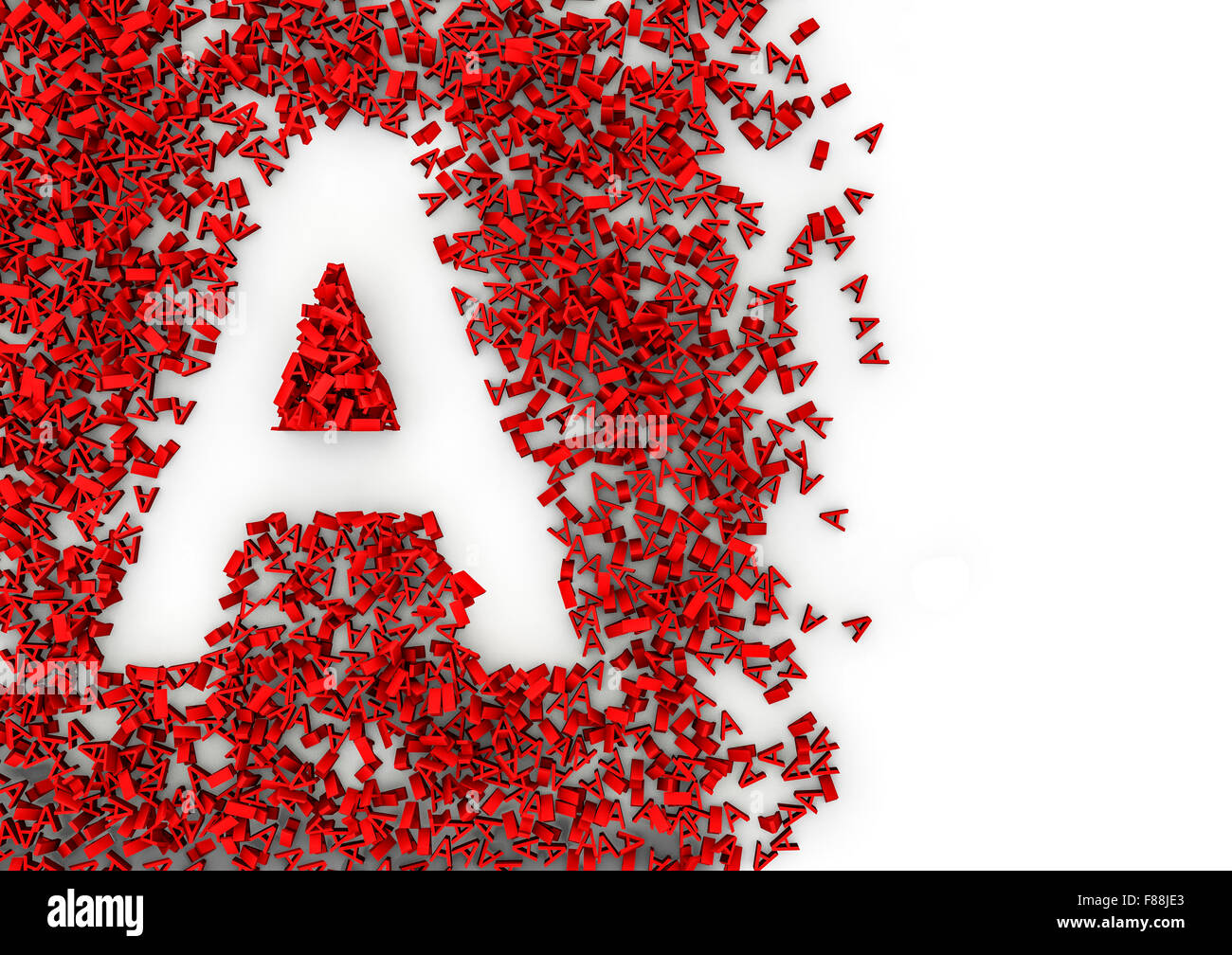 Void alphabet 3D / Letter shaped hole formed by thousands of smaller ...