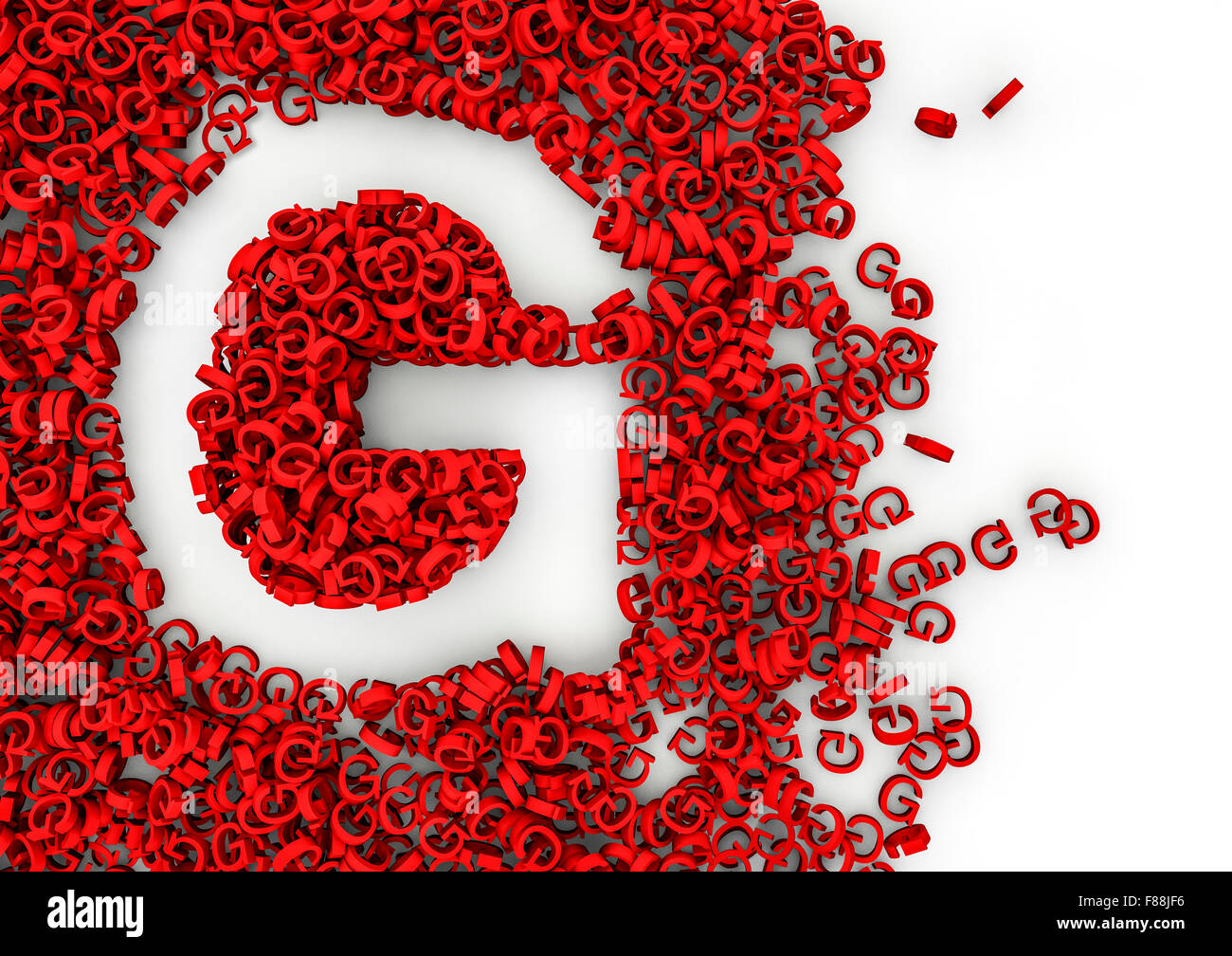 Void alphabet 3D / Letter shaped hole formed by thousands of smaller ...