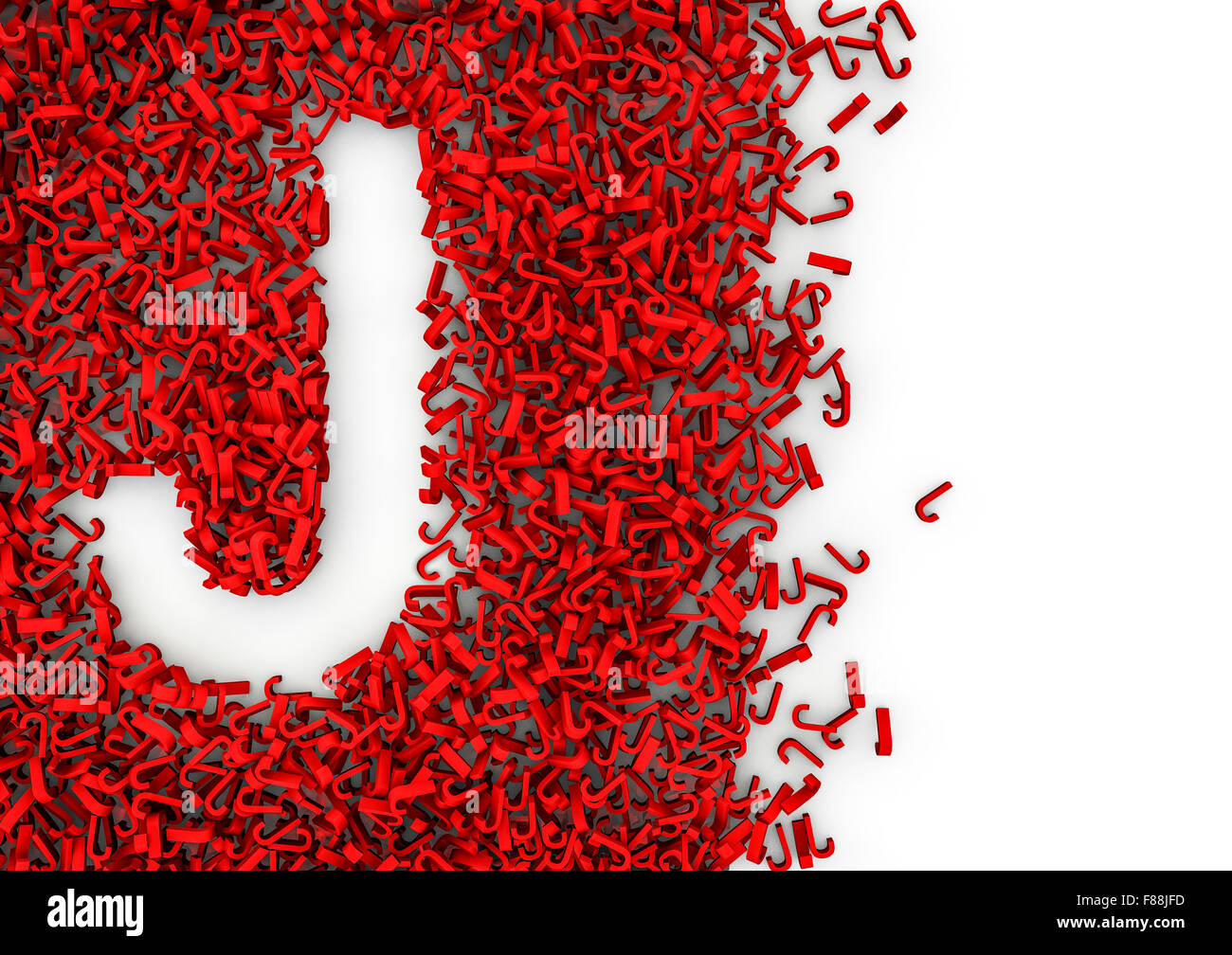 Void alphabet 3D / Letter shaped hole formed by thousands of smaller ...