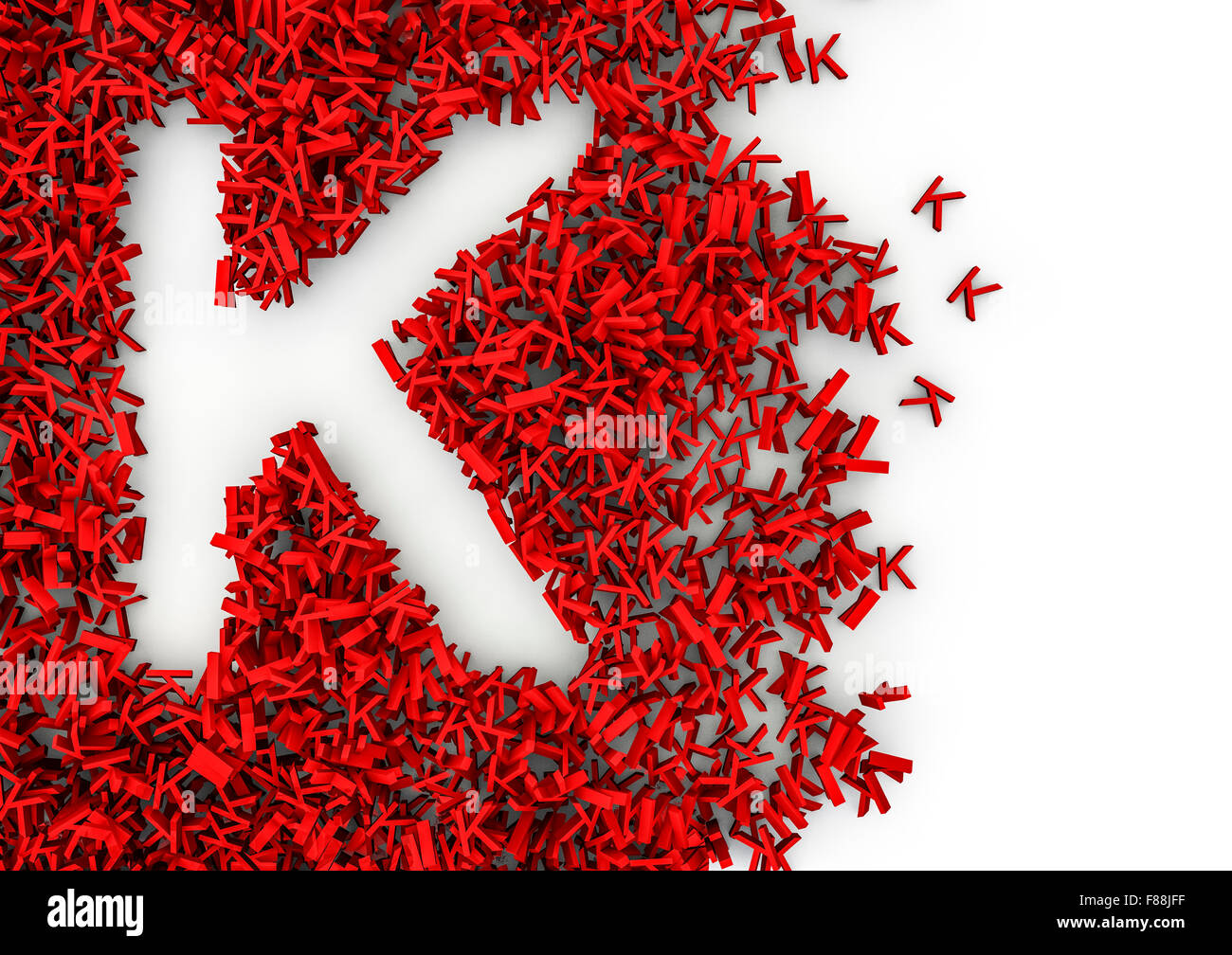 Void alphabet 3D / Letter shaped hole formed by thousands of smaller ...