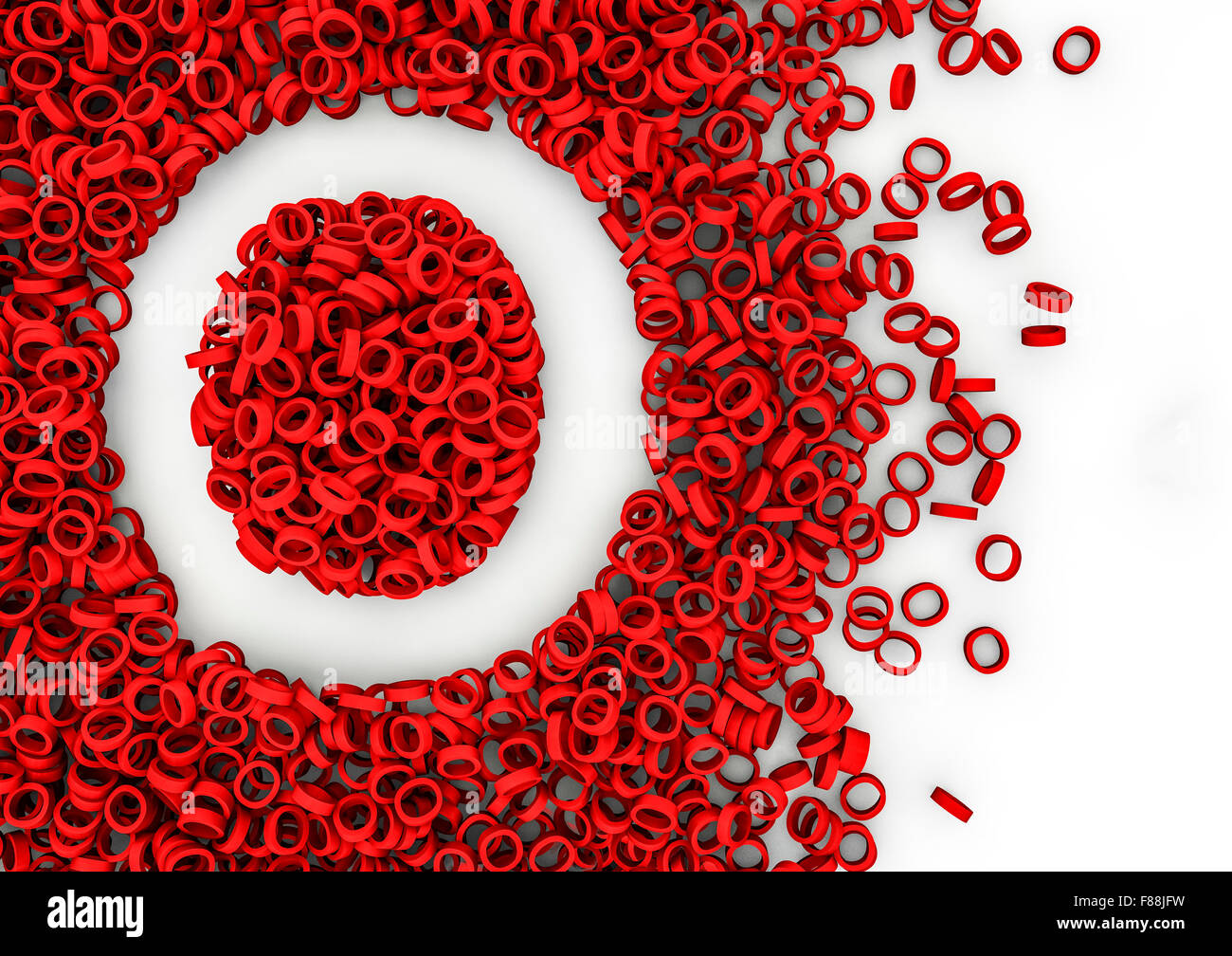 Void alphabet 3D / Letter shaped hole formed by thousands of smaller ...