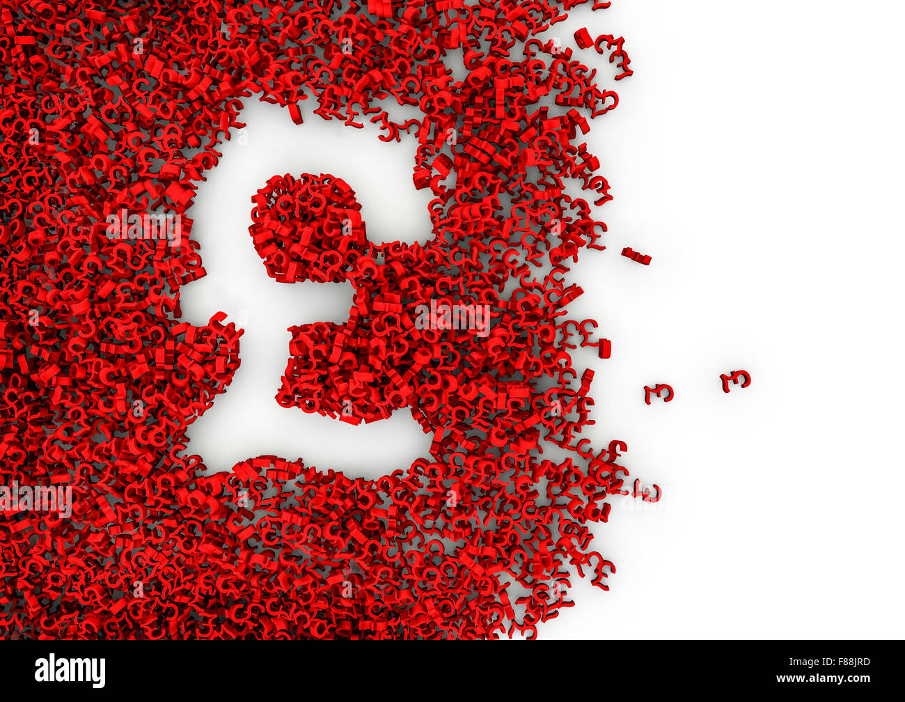 Void alphabet 3D Pound / Symbol shaped hole formed by thousands of ...