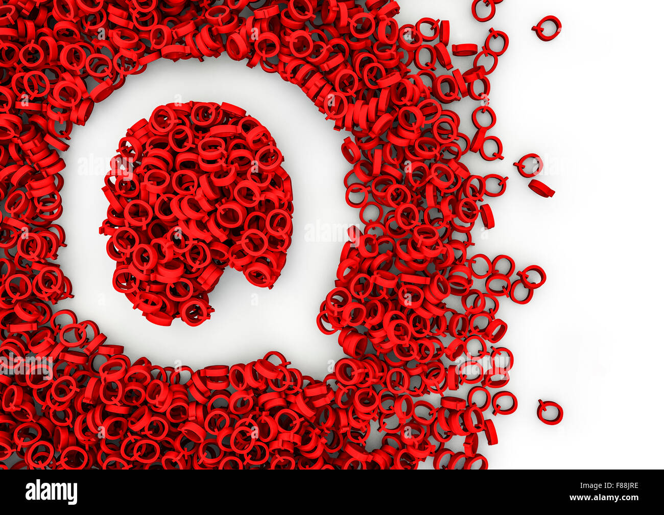 Void alphabet 3D / Letter shaped hole formed by thousands of smaller ...