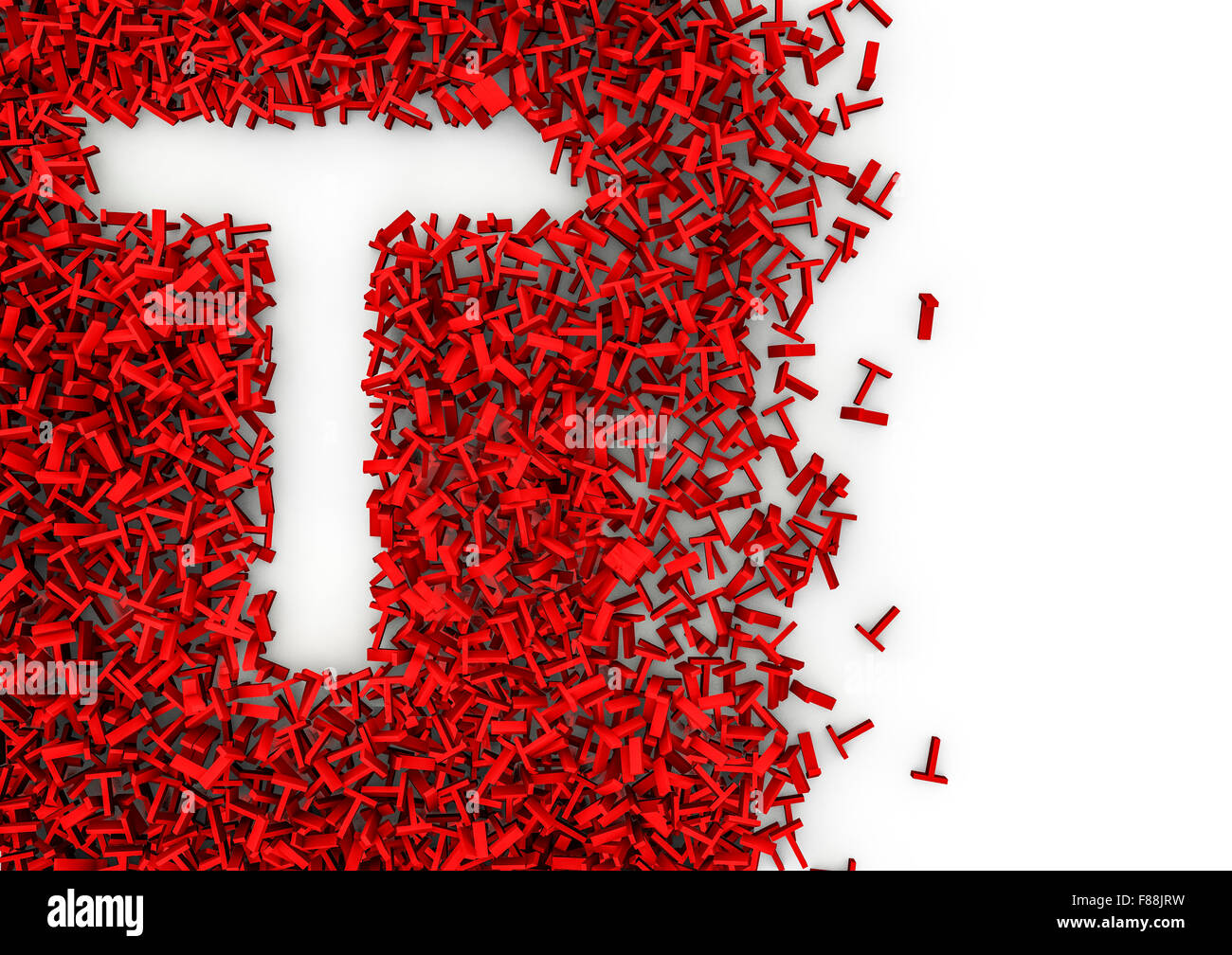 Void alphabet 3D / Letter shaped hole formed by thousands of smaller ...
