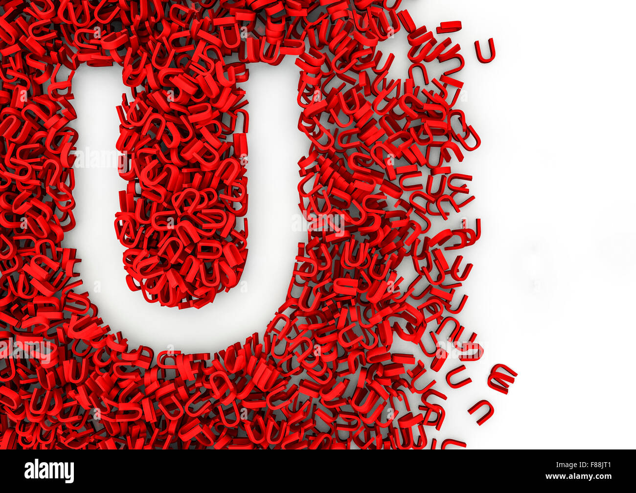 Void alphabet 3D / Letter shaped hole formed by thousands of smaller ...