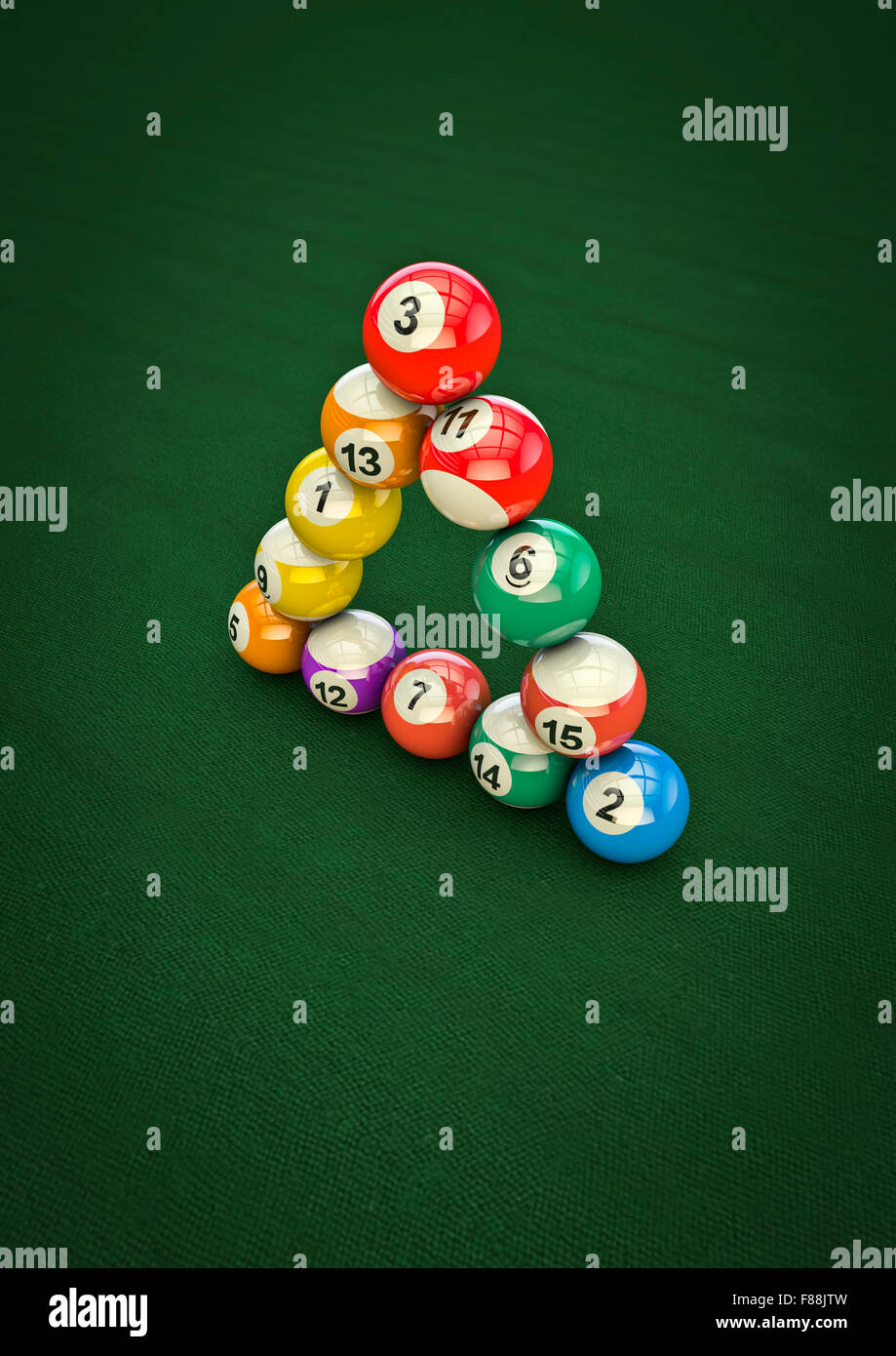 Impossible pool ball trick / 3D render of pool balls in impossible ...