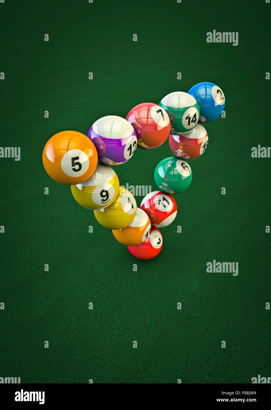 Impossible pool ball trick / 3D render of pool balls in impossible ...