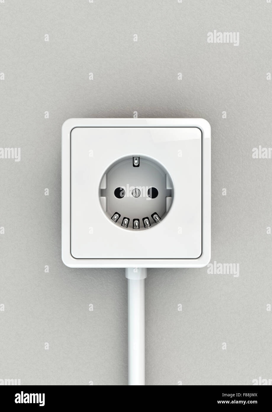 Electrical socket face / 3D render of electrical socket forming happy ...