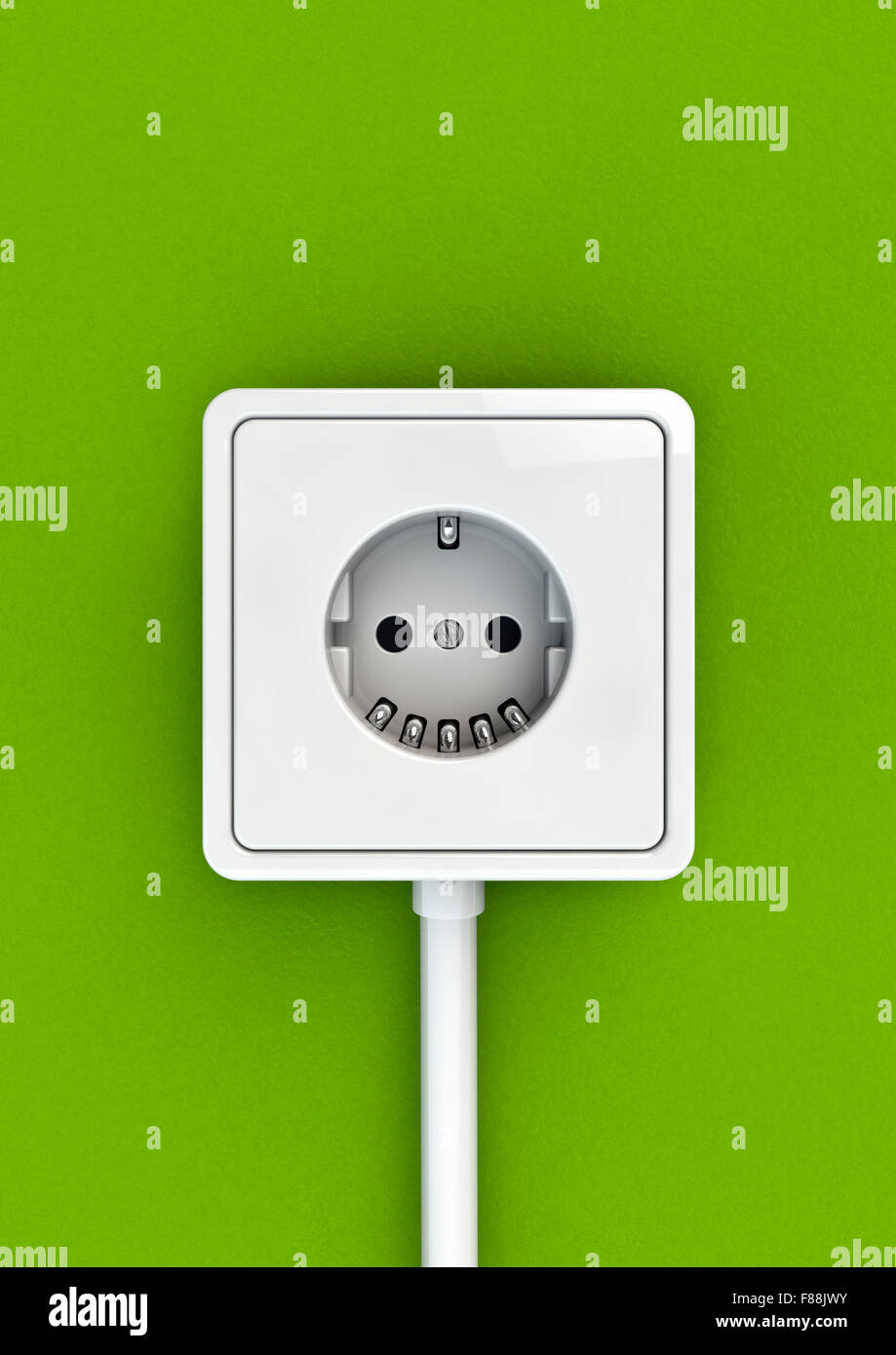 Electrical socket face / 3D render of electrical socket forming happy ...