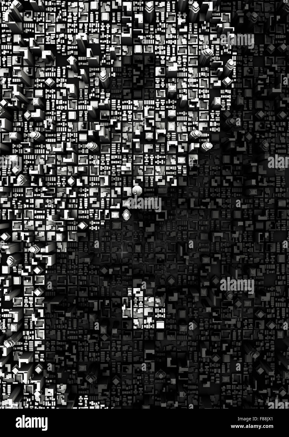 Yin yang city / 3D render of city where buildings form yin yang symbol ...