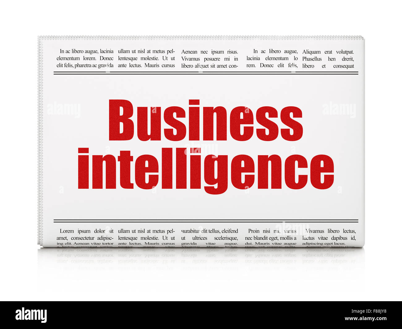 Finance concept: newspaper headline Business Intelligence Stock Photo ...