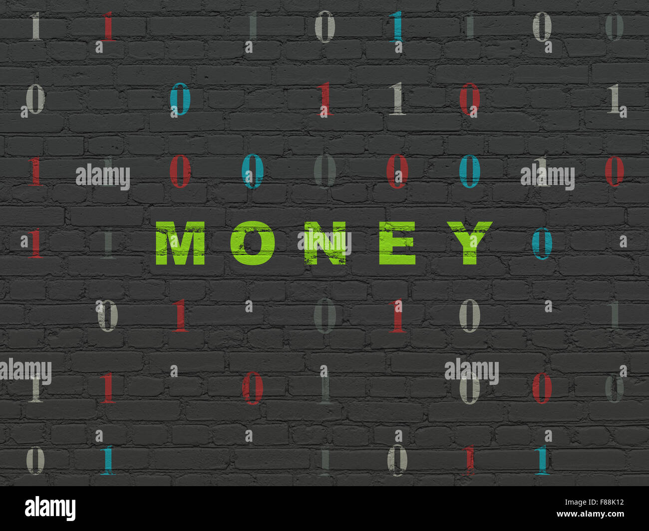Finance concept: Money on wall background Stock Photo - Alamy