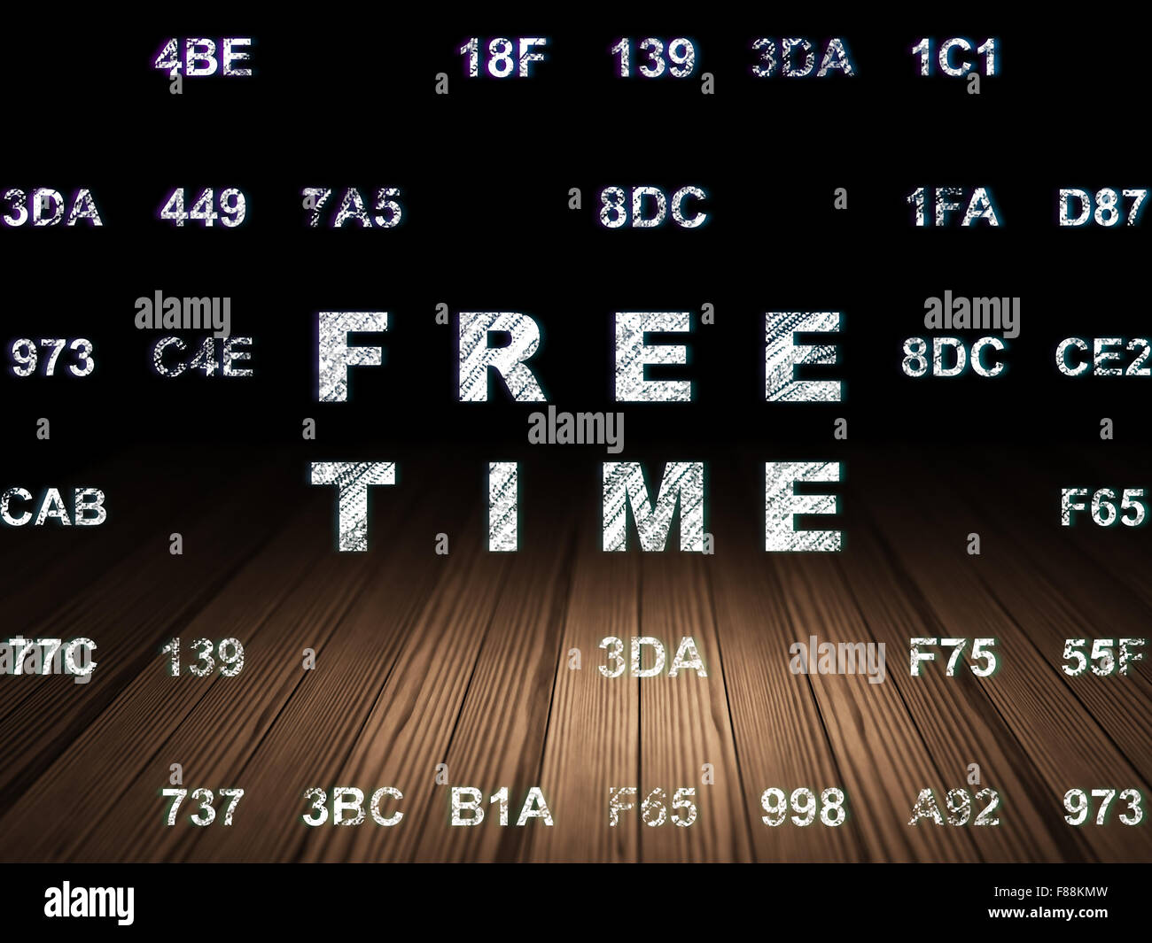 Timeline concept: Free Time in grunge dark room Stock Photo - Alamy