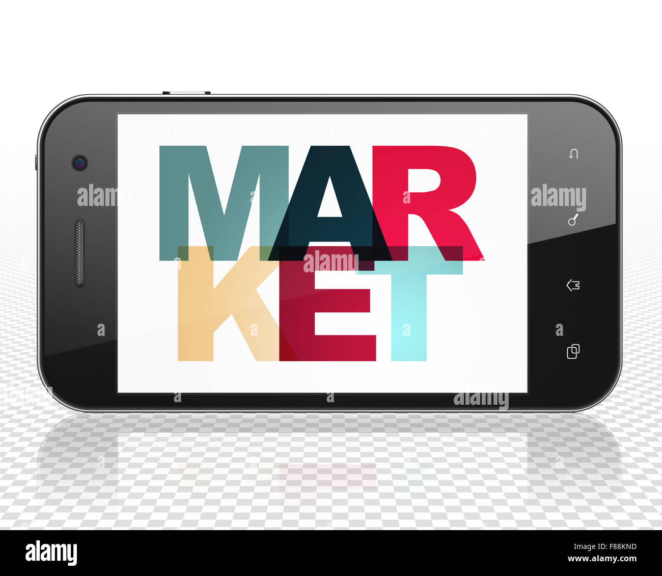 Advertising concept: Smartphone with Market on display Stock Photo - Alamy