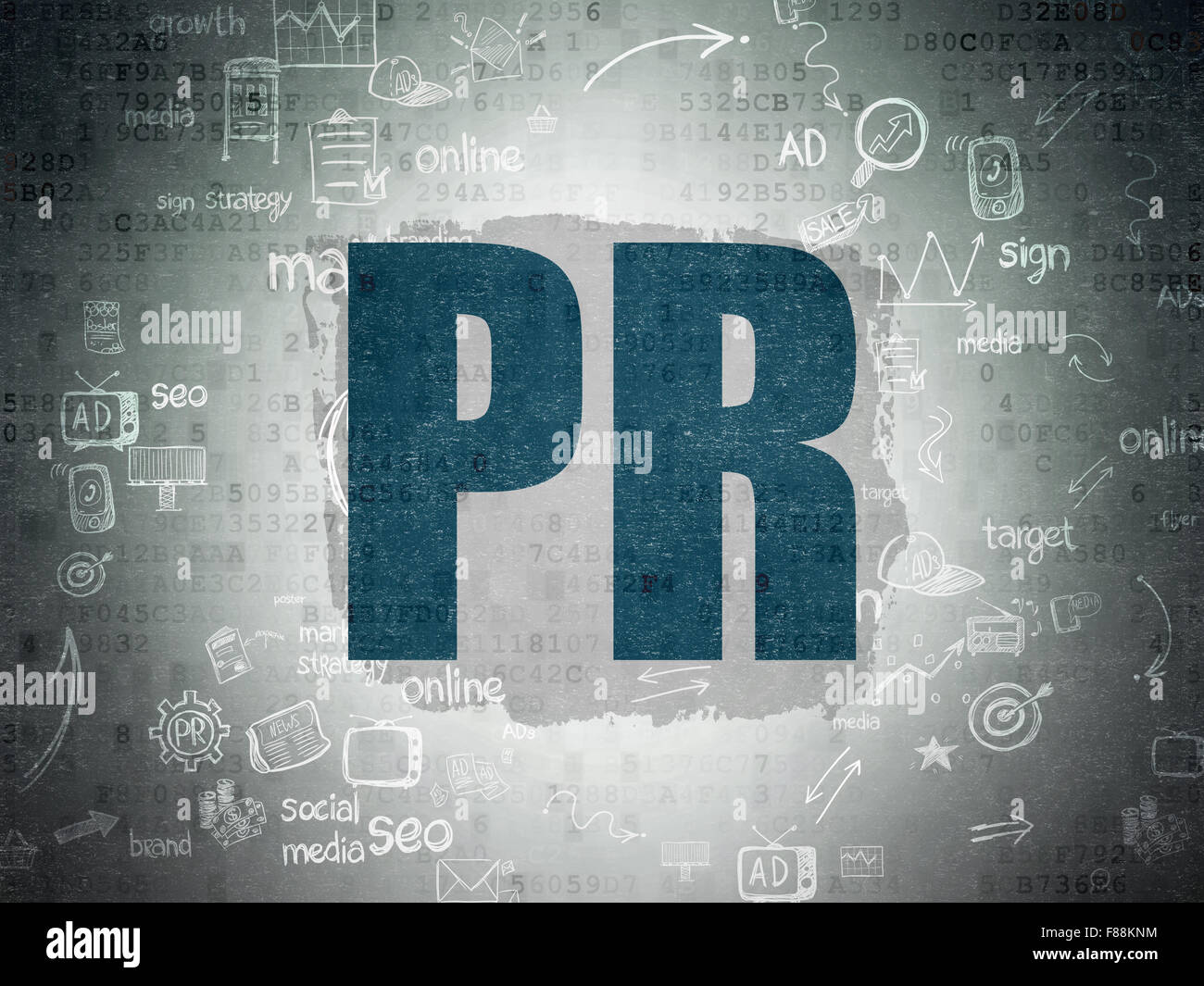 Marketing concept: PR on Digital Paper background Stock Photo - Alamy