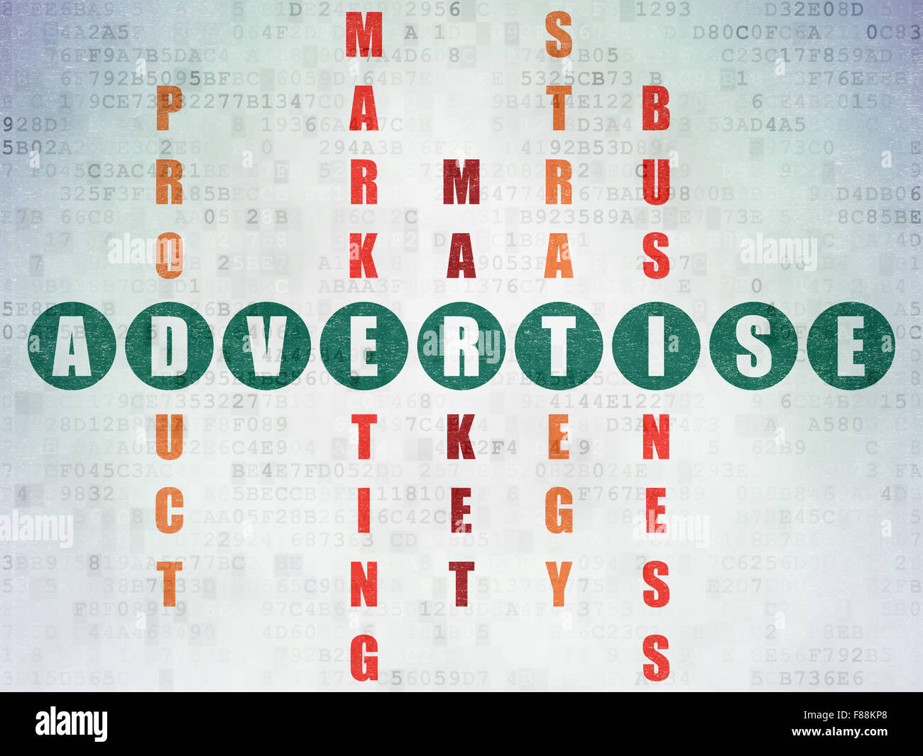 Advertising concept: Advertise in Crossword Puzzle Stock Photo - Alamy