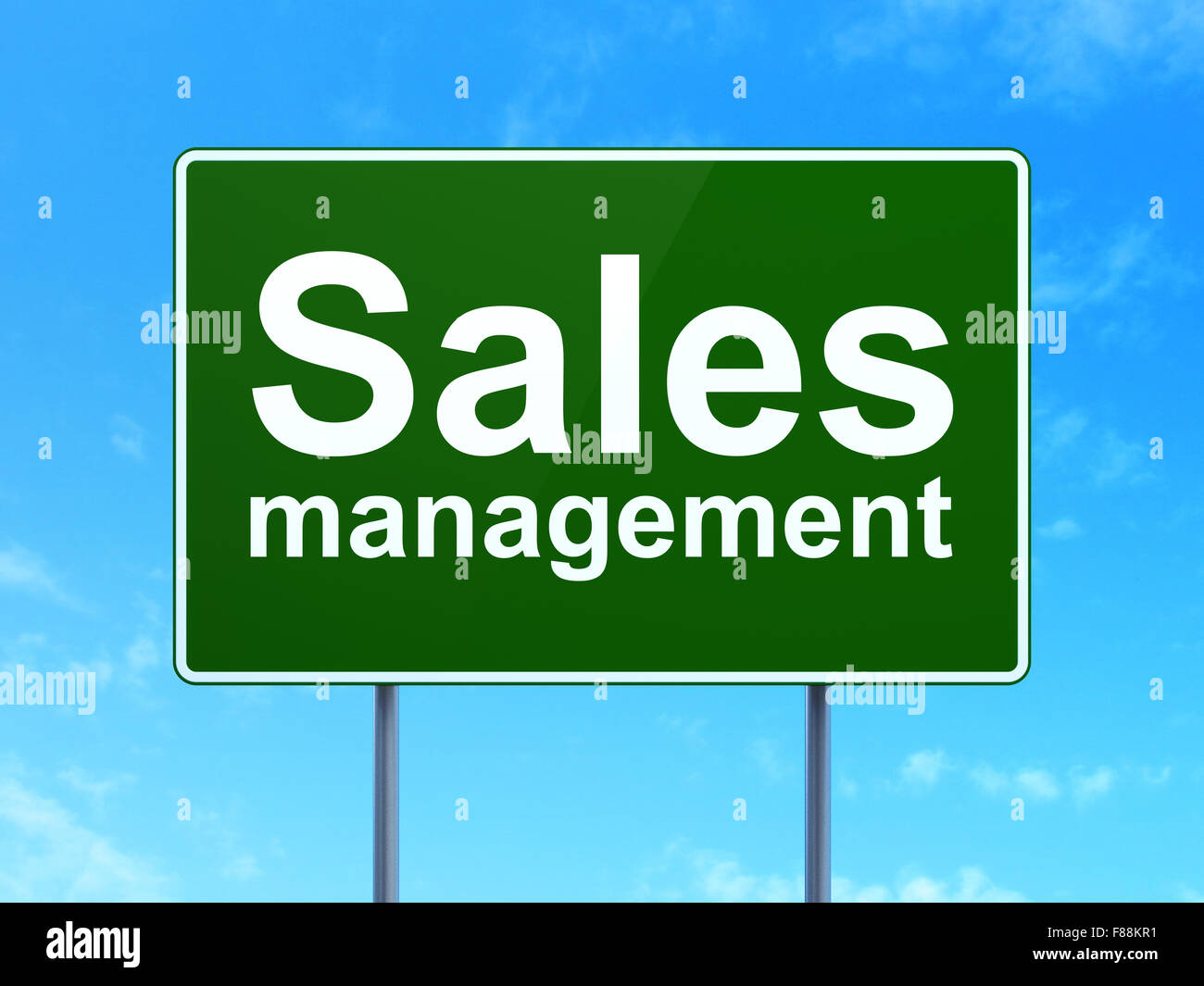 Advertising concept: Sales Management on road sign background Stock ...