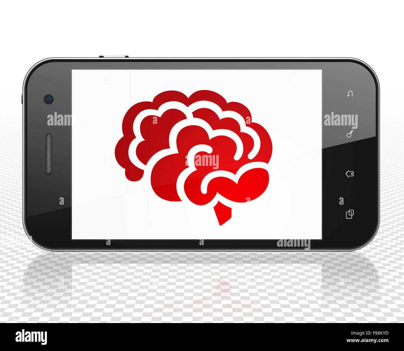 Science concept: Smartphone with Brain on display Stock Photo - Alamy