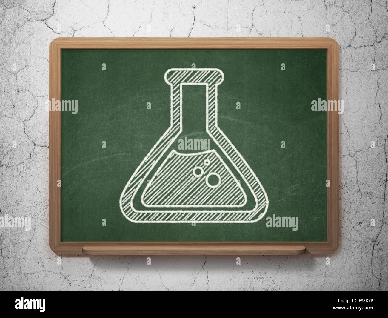 Science concept: Flask on chalkboard background Stock Photo - Alamy