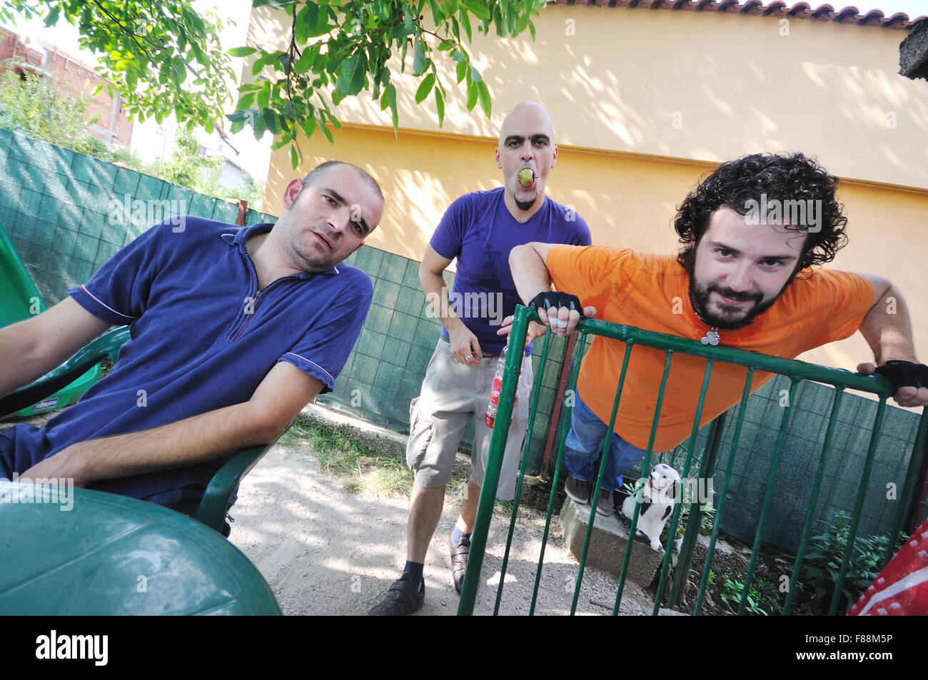 group of young adult males posing outdoor Stock Photo - Alamy