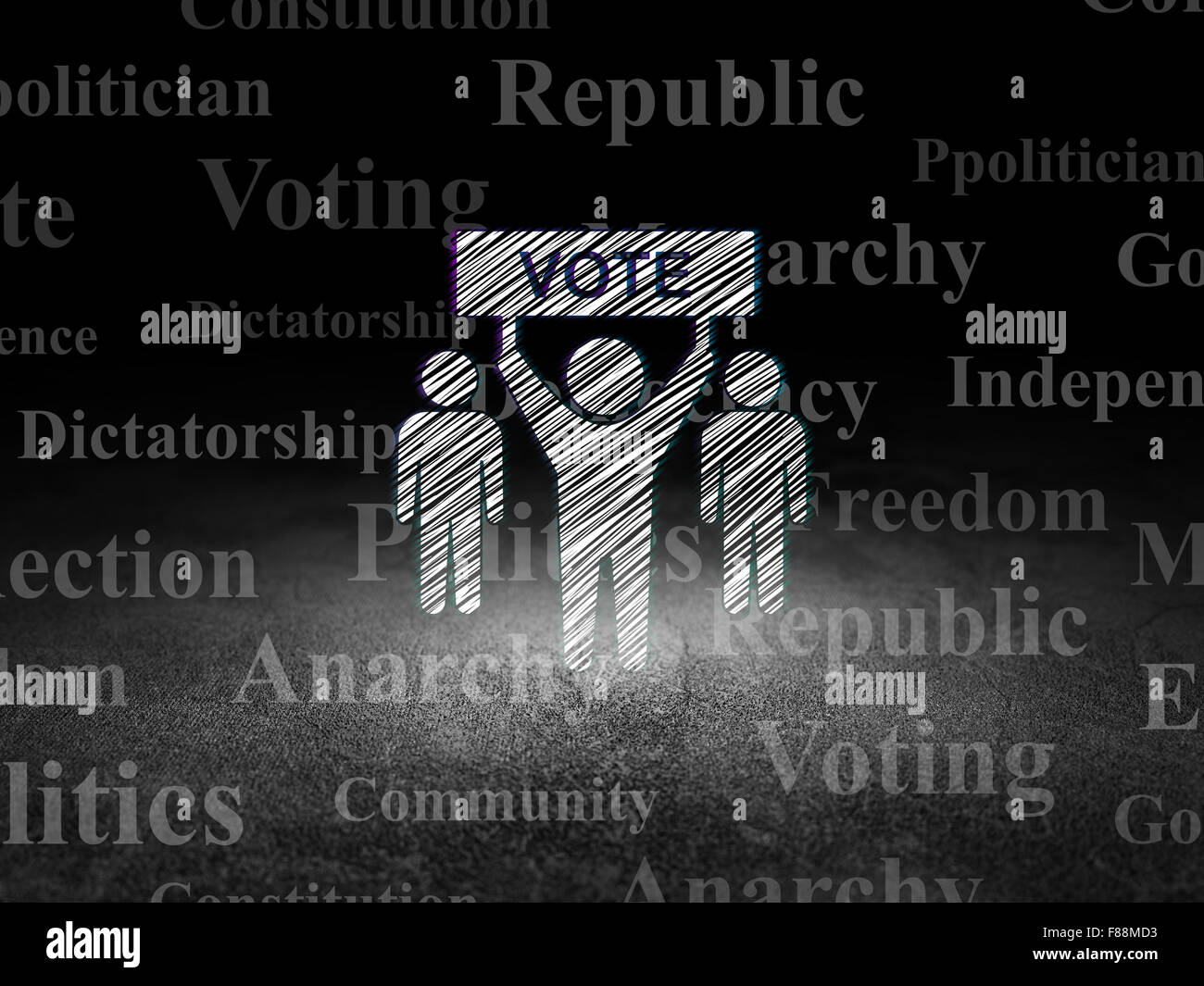 Politics concept: Election Campaign in grunge dark room Stock Photo - Alamy