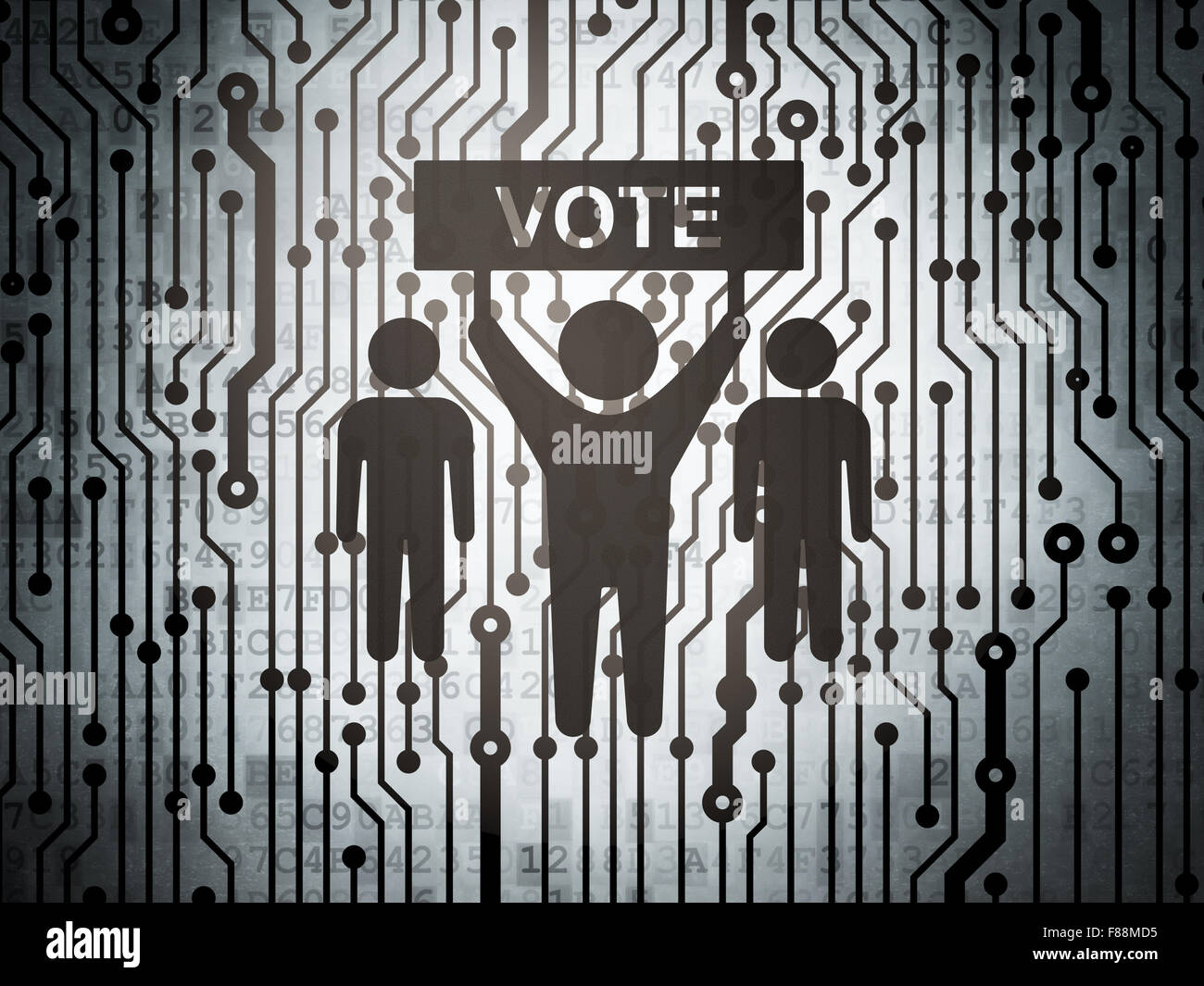 Political concept: circuit board with Election Campaign Stock Photo - Alamy