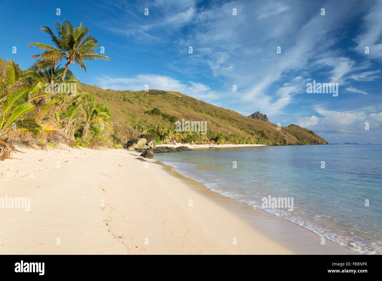Beach at Octopus Resort, Waya Island, Yasawa Islands, Fiji Stock Photo ...