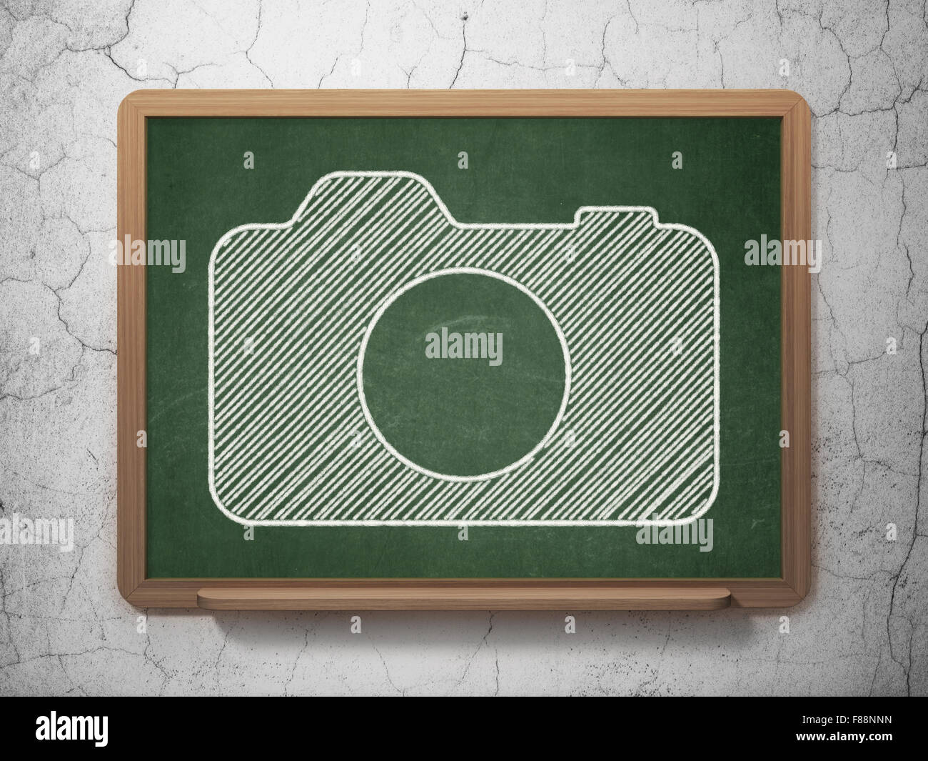 Travel concept: Photo Camera on chalkboard background Stock Photo - Alamy