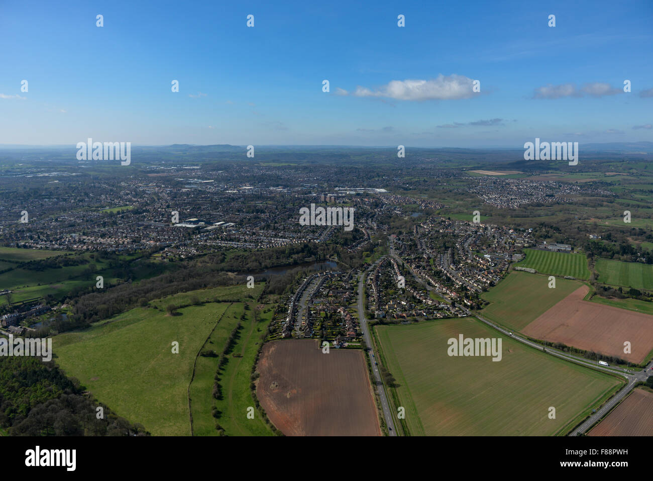 An aerial view of the Worcestershire town of Kidderminster Stock Photo ...