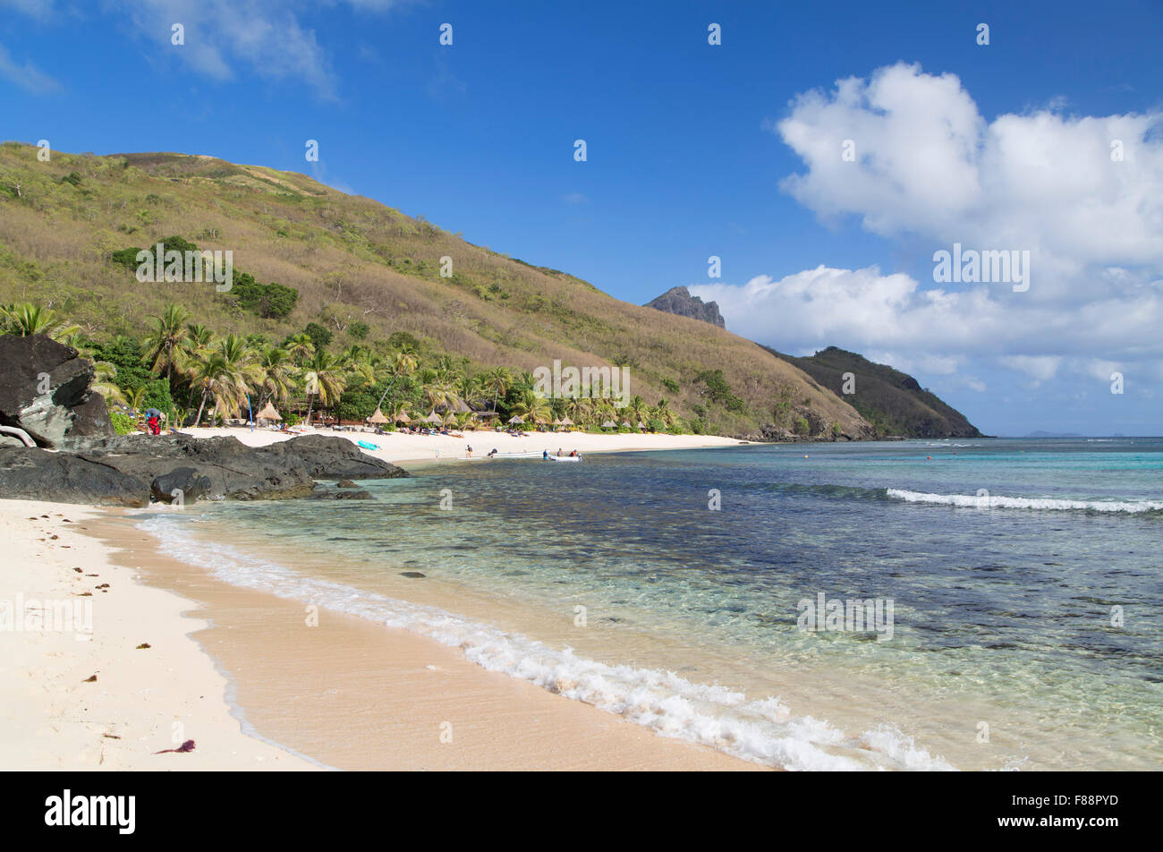 Beach at Octopus Resort, Waya Island, Yasawa Islands, Fiji Stock Photo ...