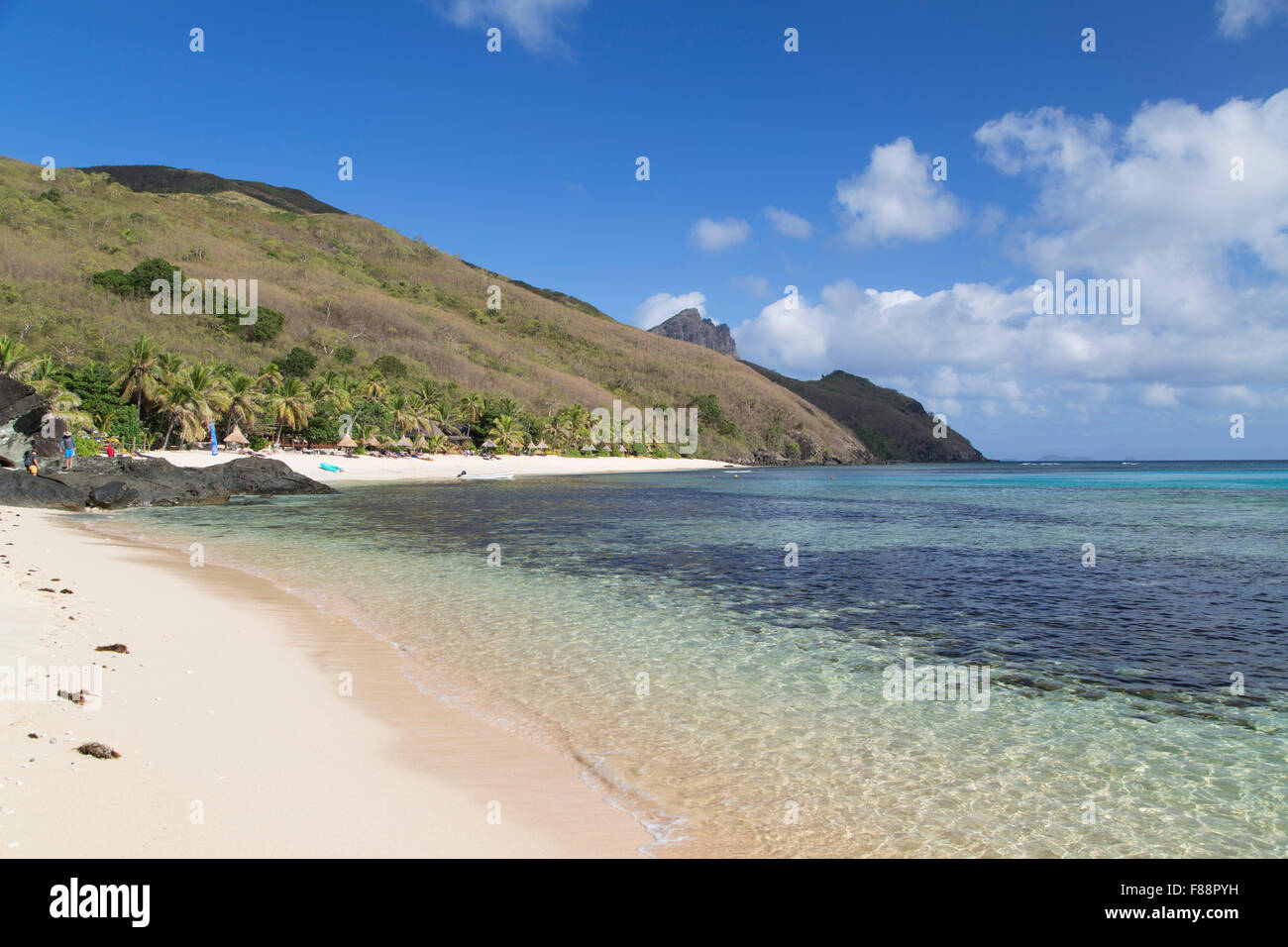 Beach at Octopus Resort, Waya Island, Yasawa Islands, Fiji Stock Photo ...