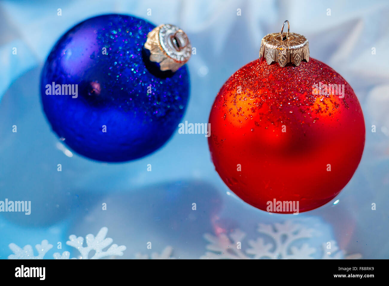 frozen ice balls decoration on cold winter background wallpaper Stock ...