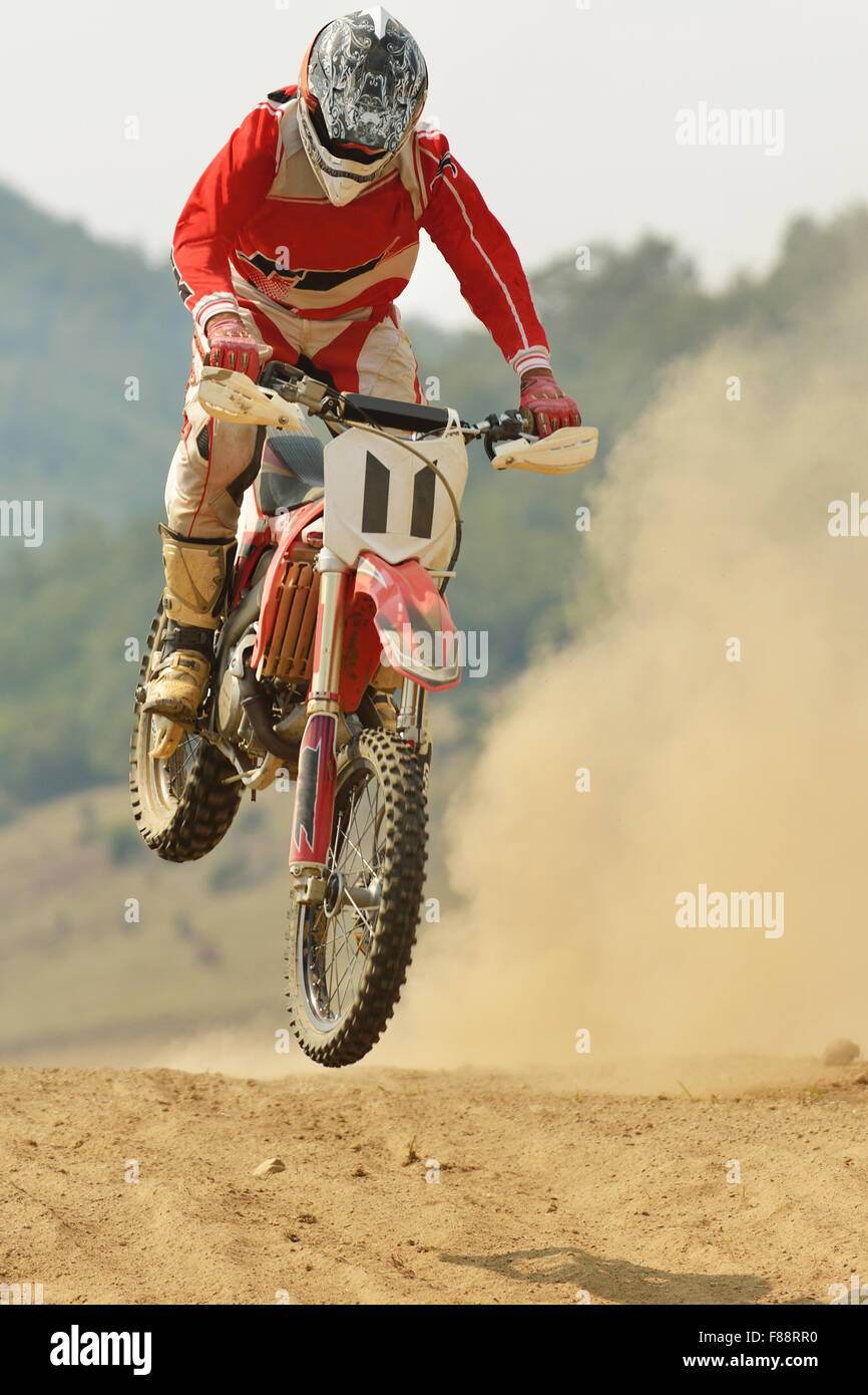 motocross bike in a race representing concept of speed and power in ...