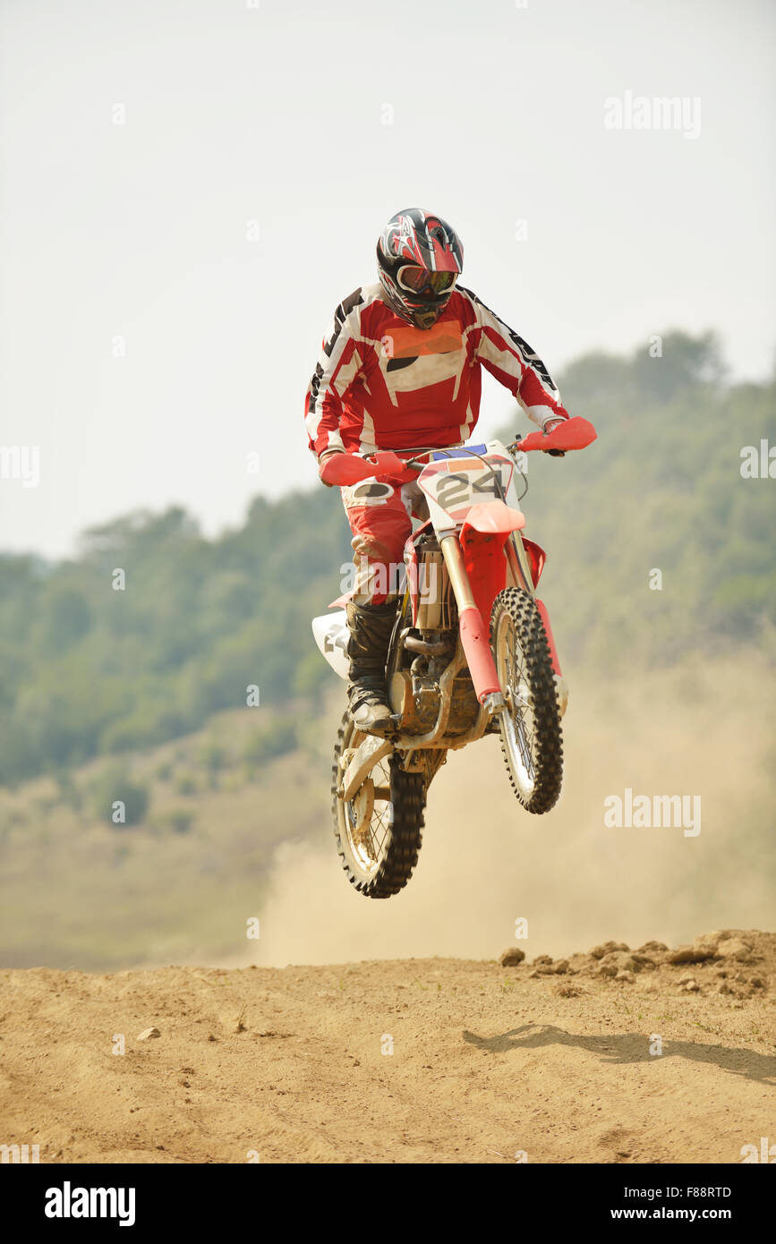 motocross bike in a race representing concept of speed and power in ...