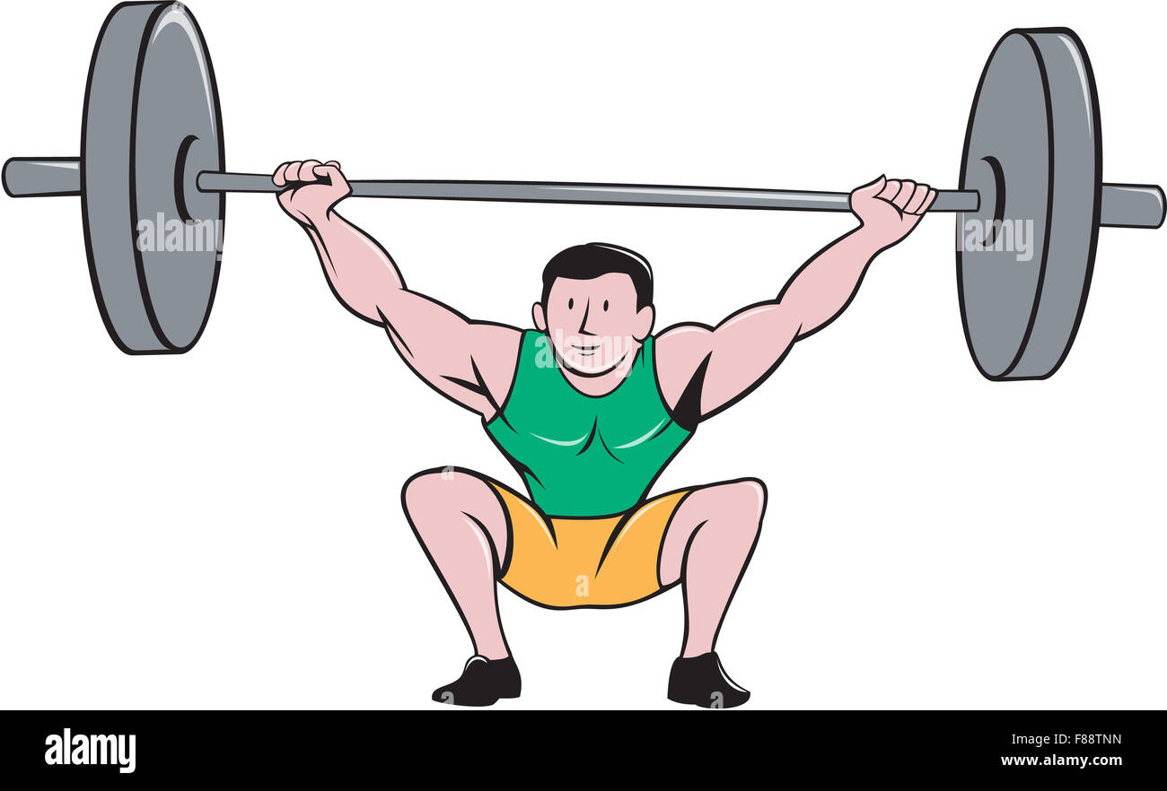 Cartoon man lifting weights hi-res stock photography and images - Alamy